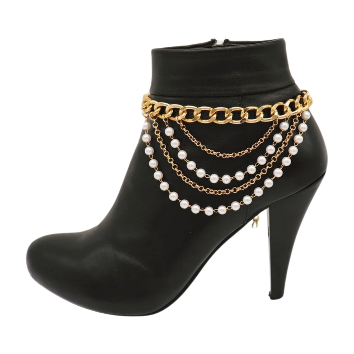 Gold Metal Boot Chain Links Bracelet Western Shoe Basic Anklet Jewelry ...