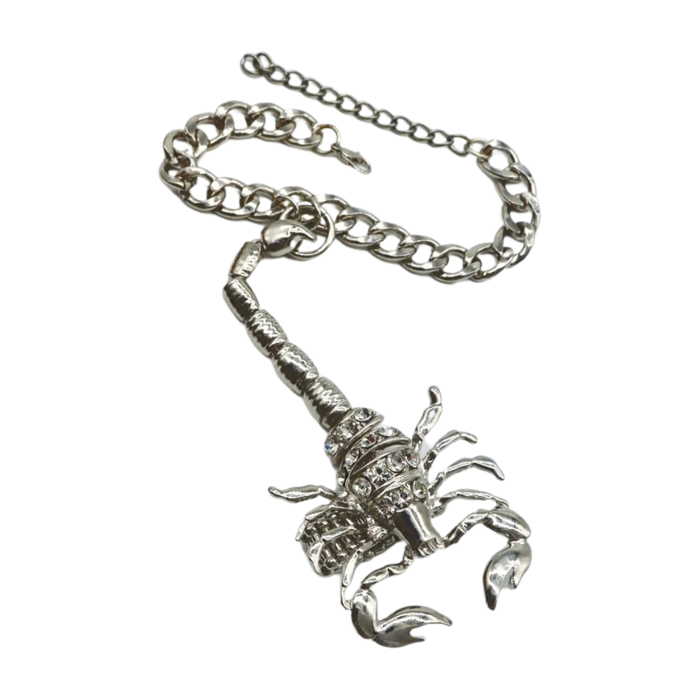 Women Silver Wrist Hand Chain Bracelet Scorpion Connected Ring One Siz ...