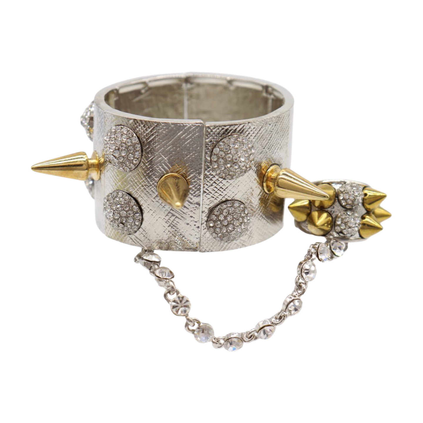 Women Silver Metal Hand Chain Gold Spikes Bracelet Ring – alwaystyle4you