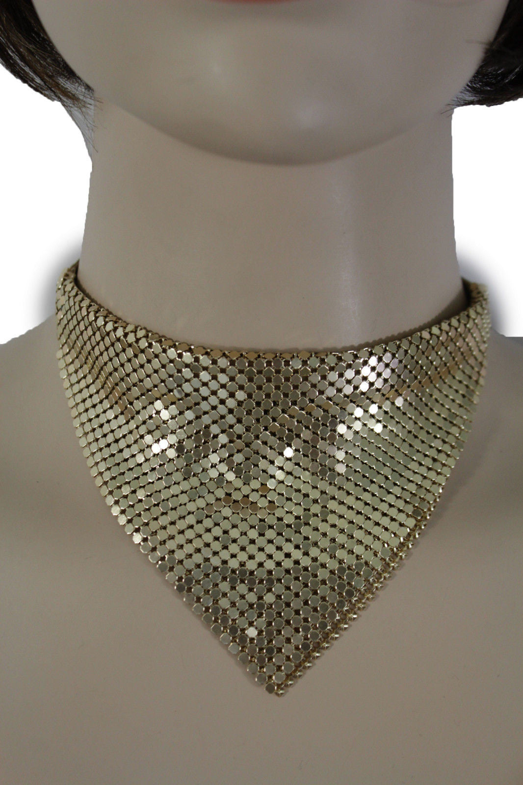 Women Black Gold Mesh Jewelry Short Choker Necklace Bandana ...