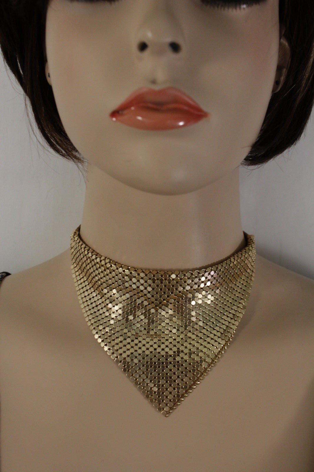 Women Black Gold Mesh Jewelry Short Choker Necklace Bandana ...
