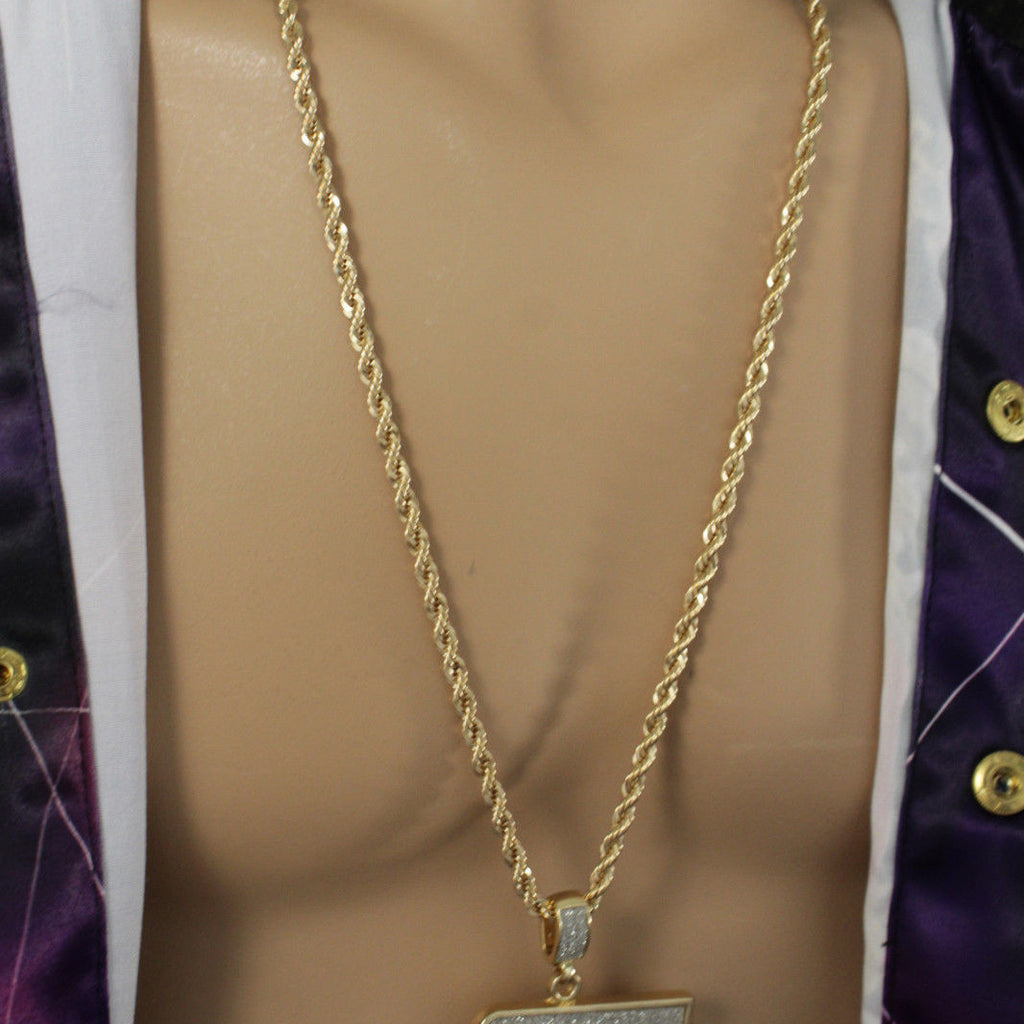 Iced Out Gun Pendant Long Metal Chain Necklace – alwaystyle4you