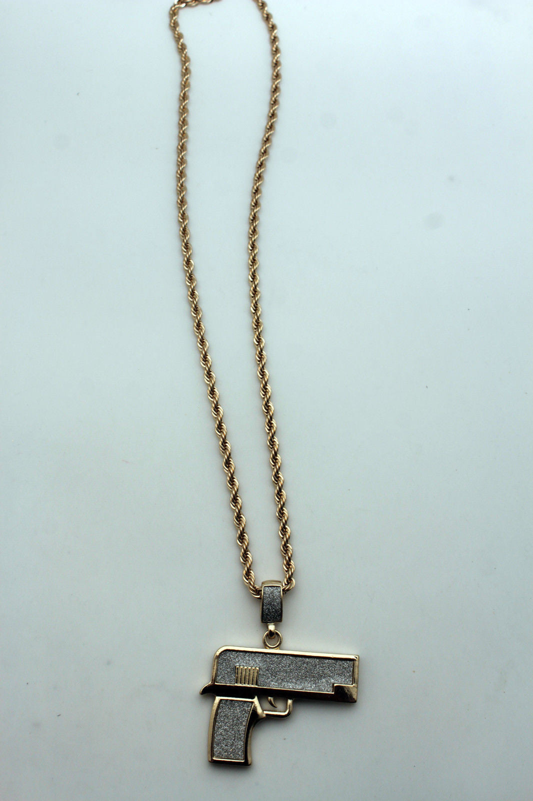 Iced Out Gun Pendant Long Metal Chain Necklace – alwaystyle4you