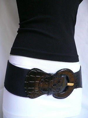 Women Hip High Waist Stretch Wide Black Fashion Belt Plus Sizes: M L Xl ...