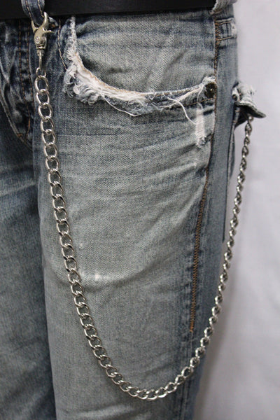 Silver Long Wallet Metal Chain Link KeyChain Classic Chunky Basic Jean ...