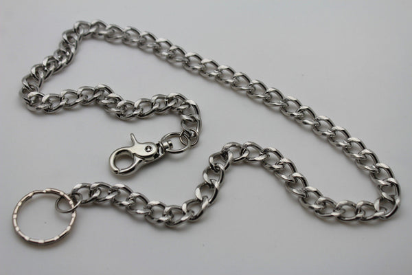Silver Long Wallet Metal Chain Link KeyChain Classic Chunky Basic Jean ...