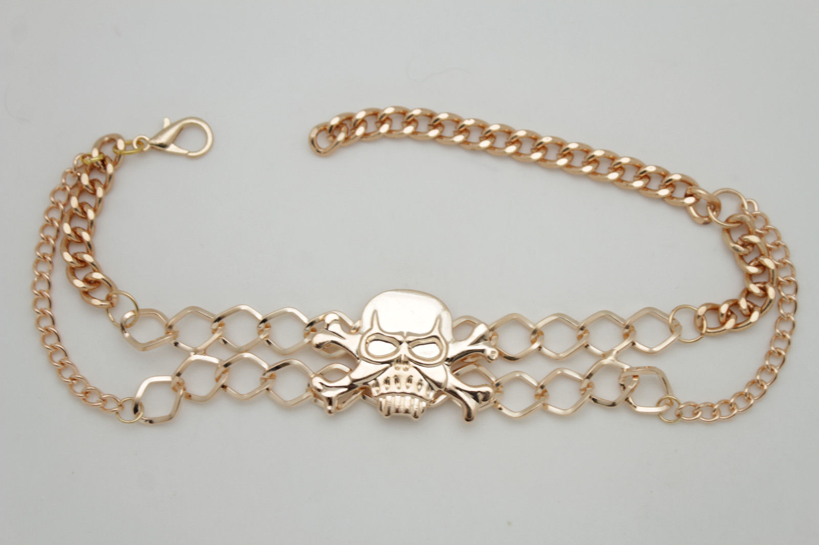 Metal Boot Bracelet Chains Skull Skeleton Bling Anklet Charm Heels ...