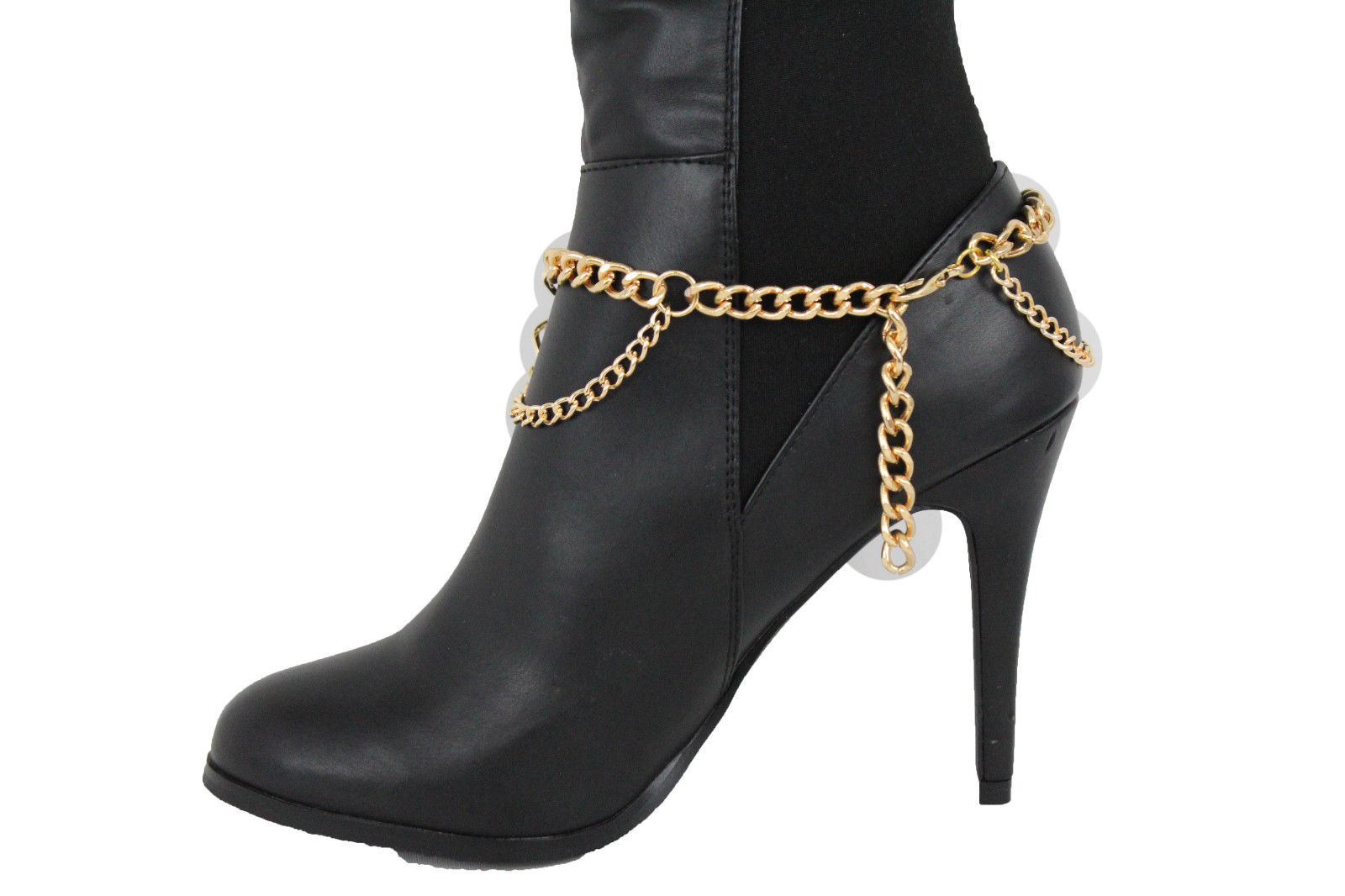 Metal Boot Bracelet Chains Skull Skeleton Bling Anklet Charm Heels ...