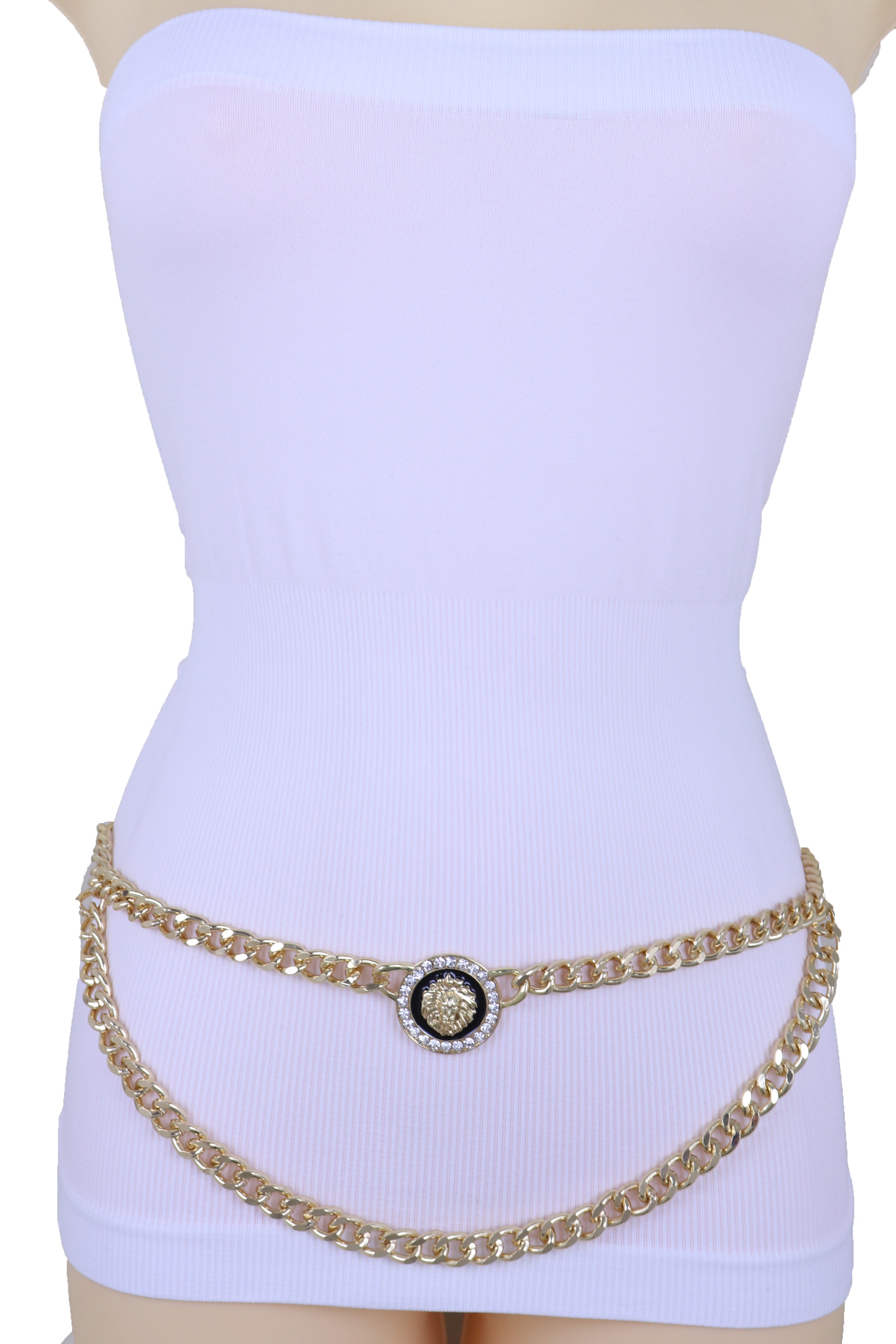 Chain W Rhinestone Belts