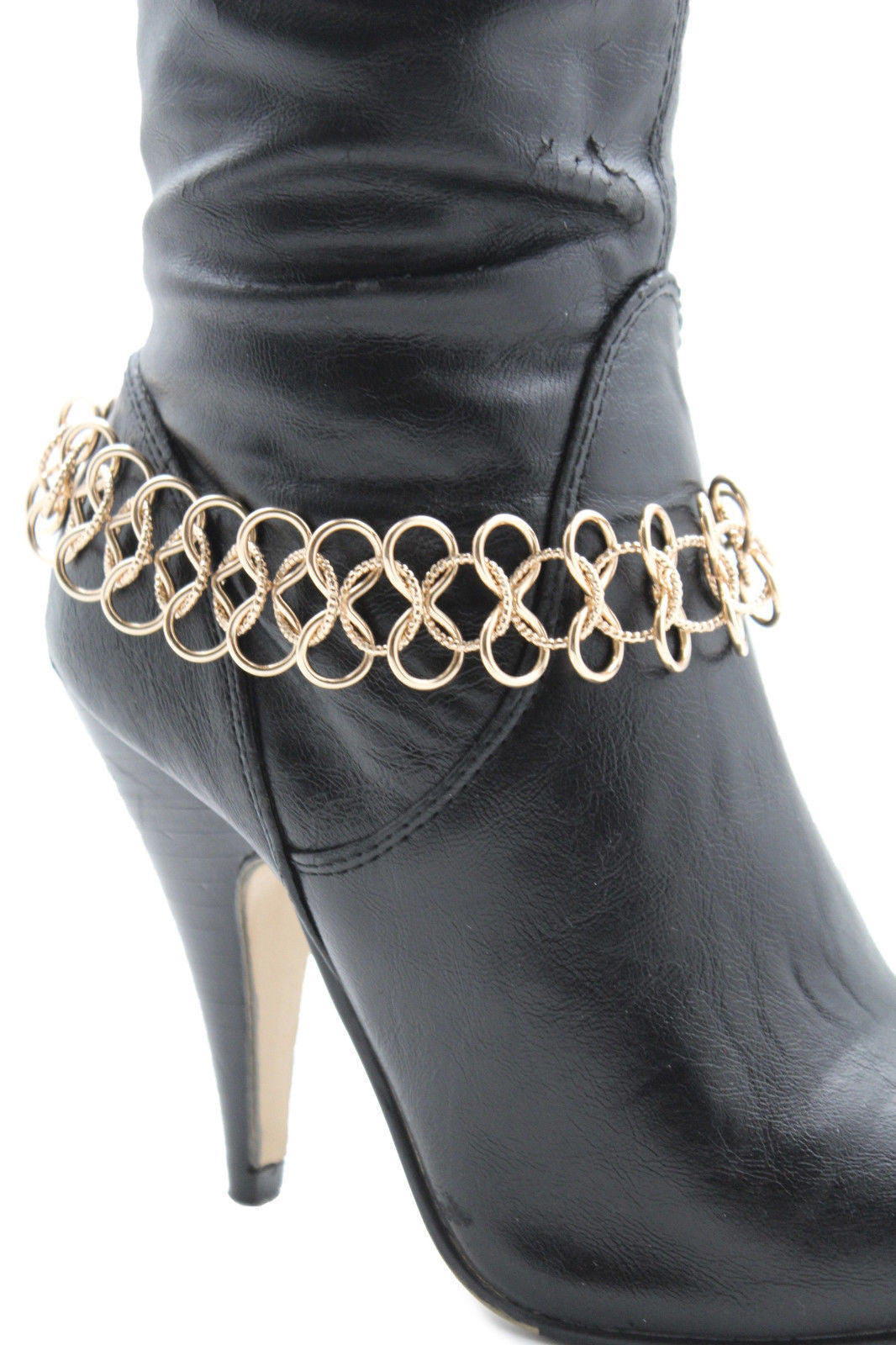 Rose Gold Color Metal Chain Boot Bracelet Anklet Shoe Ethnic Coin Char ...