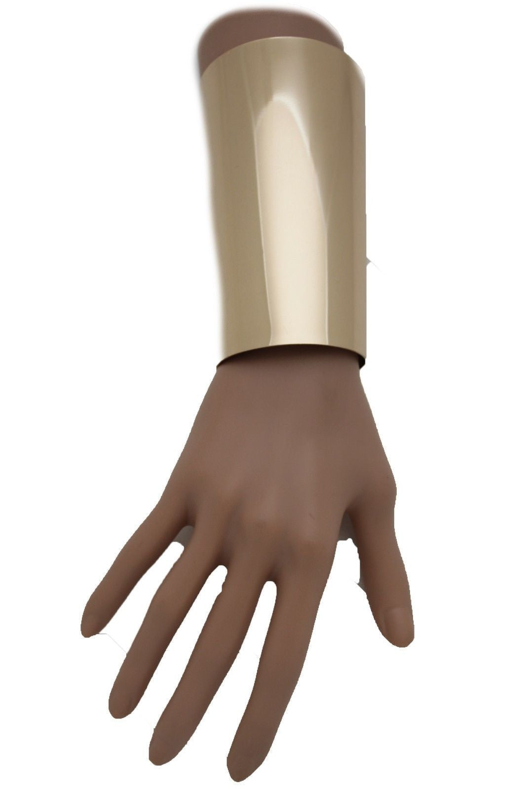 Shiny Light Pink Gold Metal Long Cuff Bracelet Bulky Wonder Fancy Styl ...