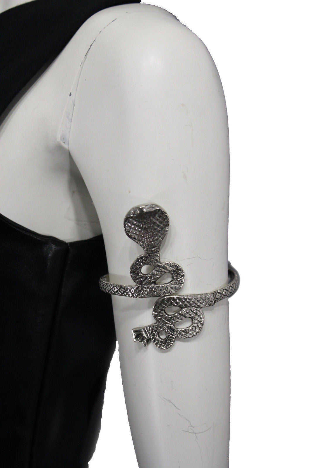 Silver Metal Long Tael Snake Bangle Upper Arm Cuff Bracelet ...
