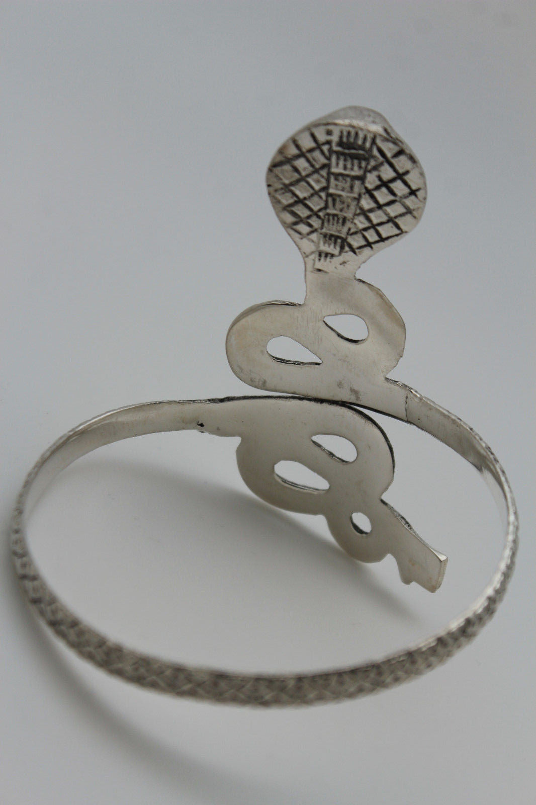 Silver Metal Long Tael Snake Bangle Upper Arm Cuff Bracelet ...