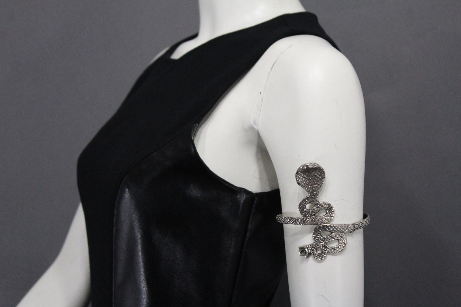 Silver Metal Long Tael Snake Bangle Upper Arm Cuff Bracelet ...
