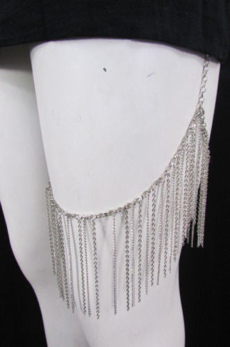 Silver Metal Trendy Long Leg Armor Chains Body Tassel – alwaystyle4you