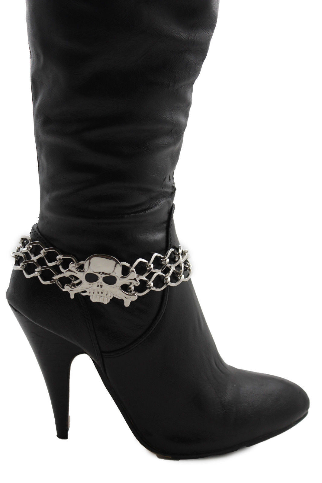 Metal Boot Bracelet Chains Skull Skeleton Bling Anklet Charm Heels ...