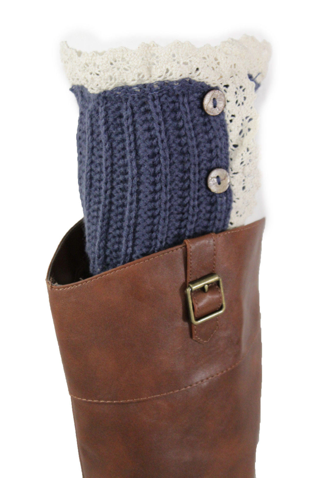 Red Blue Gray Pair Boots Cover Toppers Slip On Booties Knit Crochet Ac ...