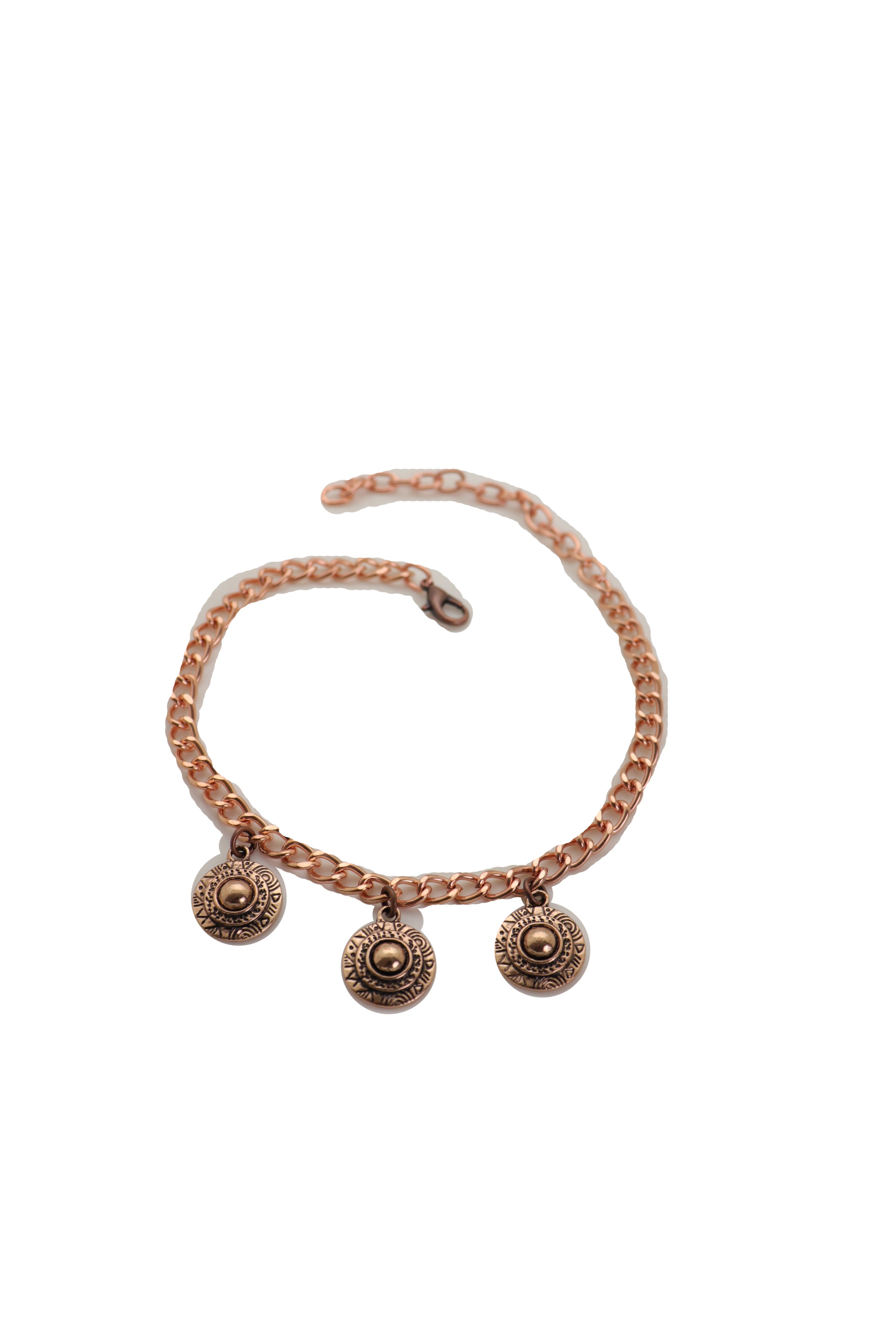 Rose Gold Color Metal Chain Boot Bracelet Anklet Shoe Ethnic Coin Char ...