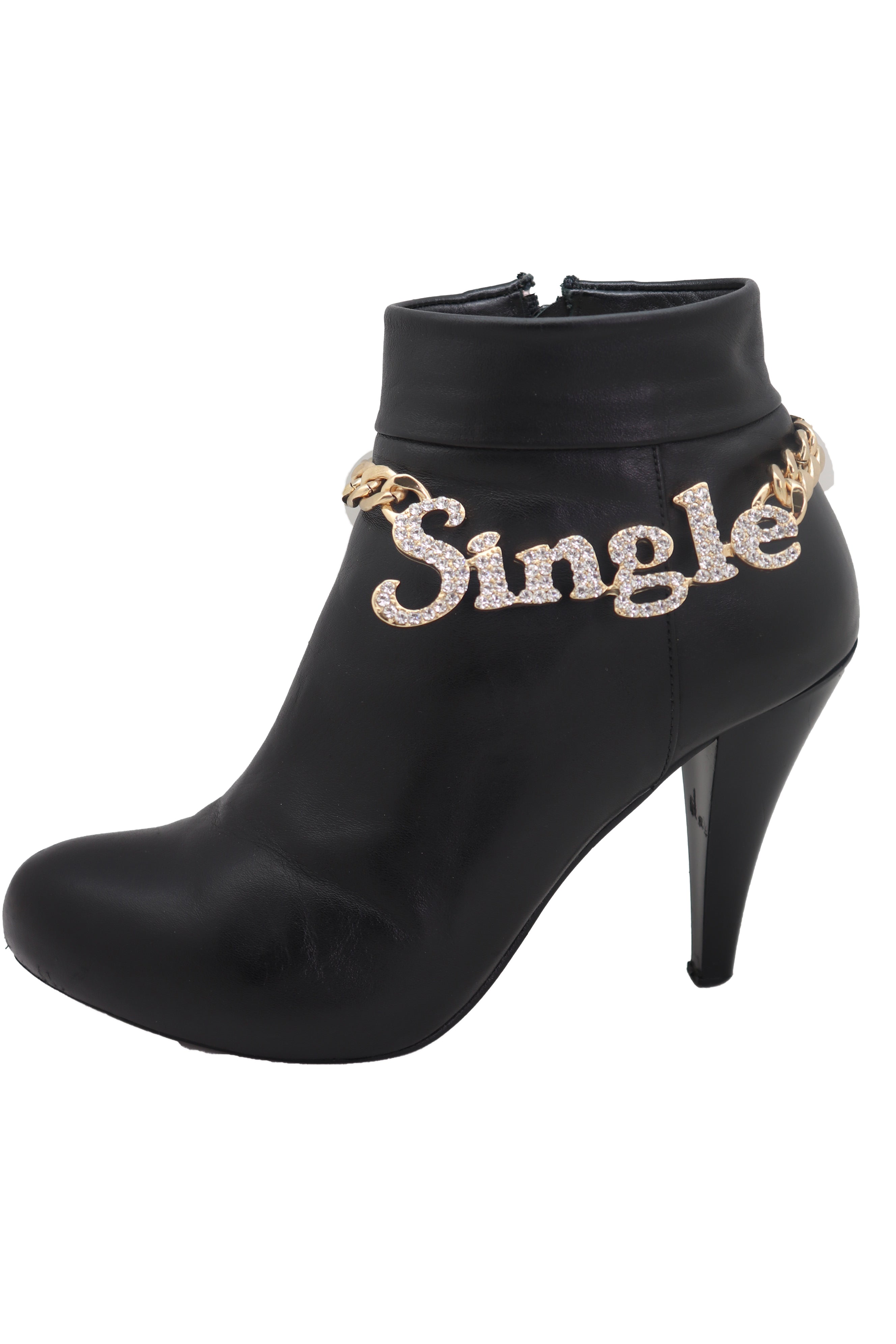 Women Gold Metal Boot Chain Bracelet Anklet Heel Shoe SINGLE Charm Bli ...