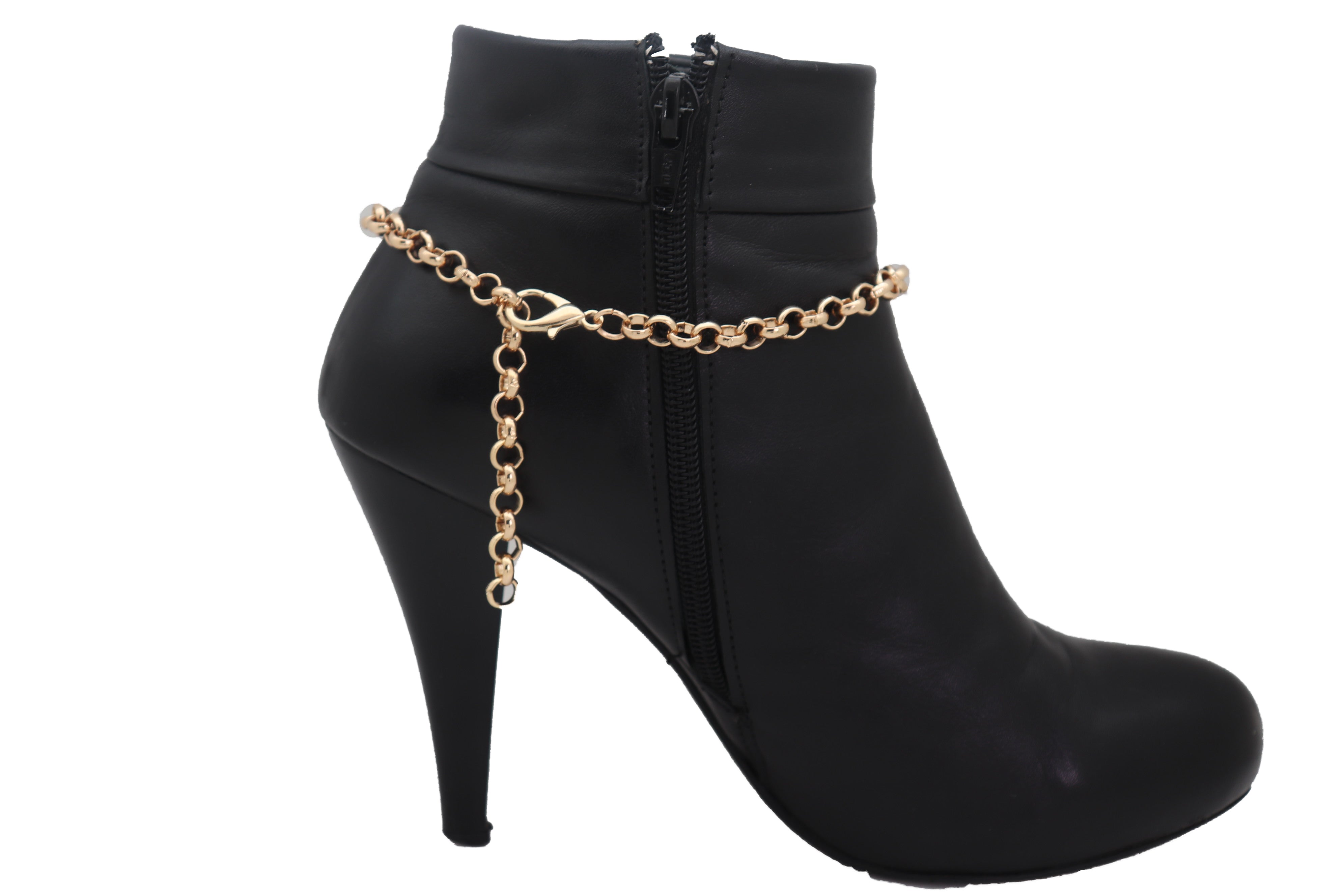 Gold Metal Boot Chain Bracelet Shoe Band Circle Round Charm Jewelry An ...