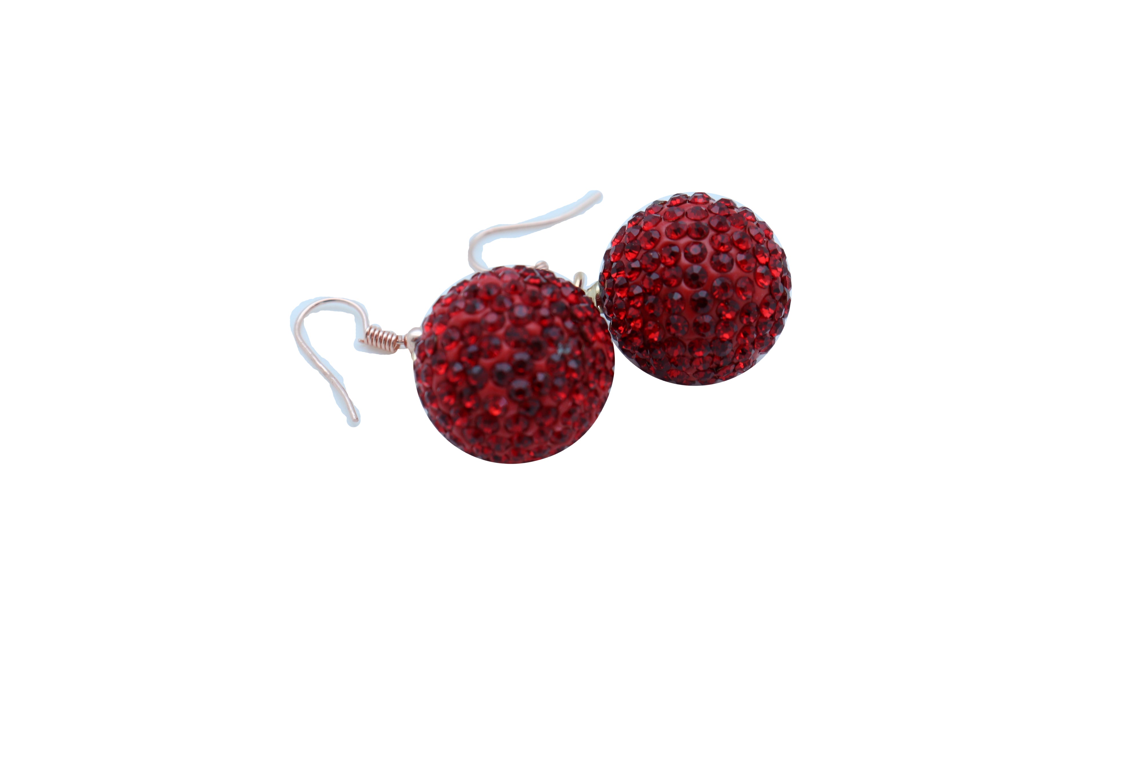 Women Earrings Set Hook 80's Disco Mini Hot Red Color Bling Ball Night ...