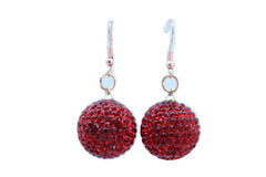 Earrings Set Hook 80's Disco Mini Hot Red Color Bling Ball – alwaystyle4you