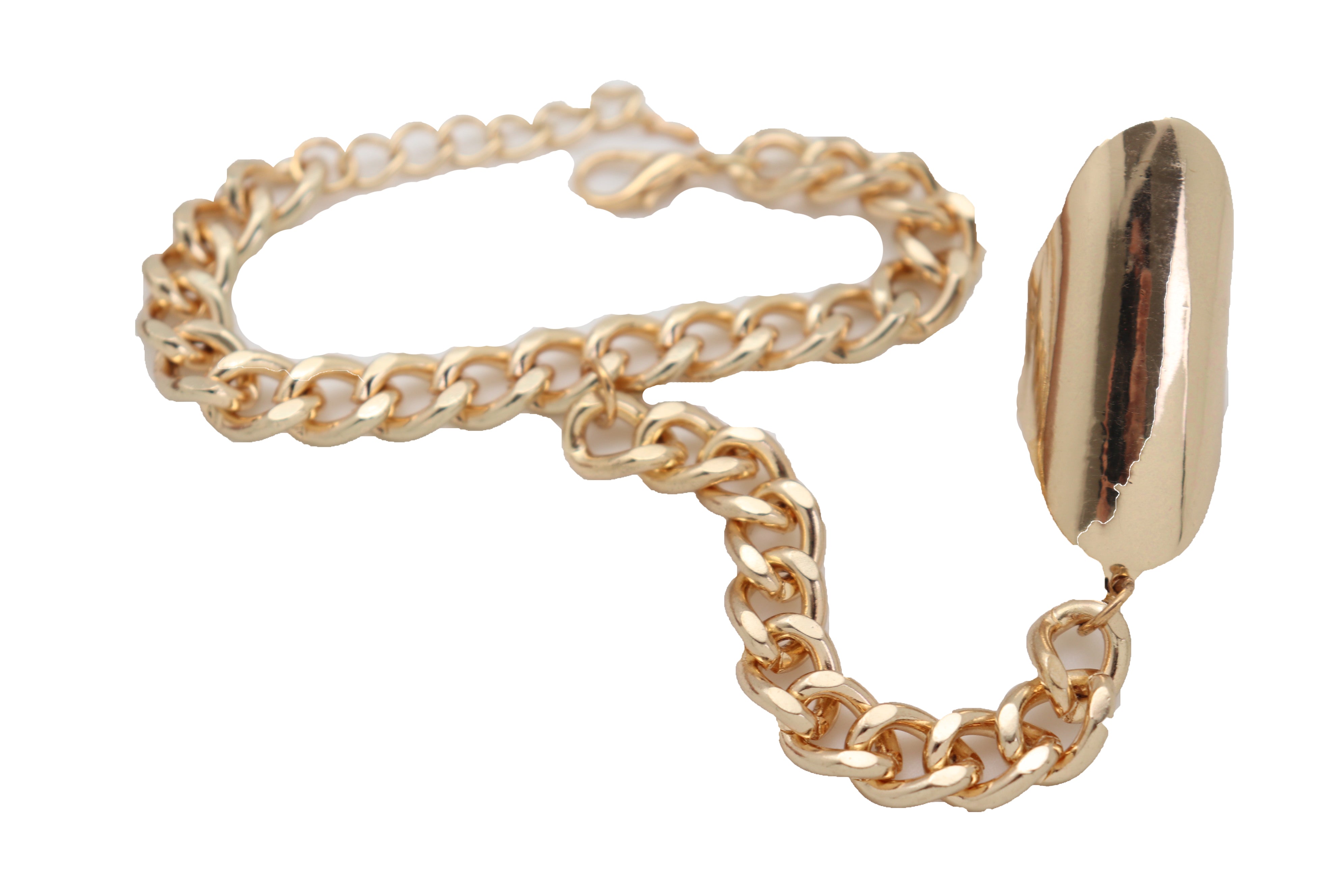Gold Metal Hand Chain Wrist Bracelet Bling Connected Ring – alwaystyle4you