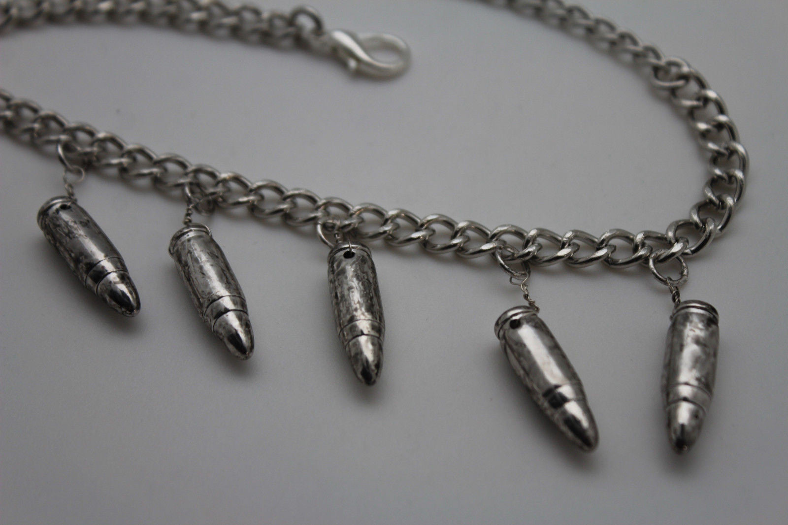 Silver Metal Boot Chain Bracelet Multi Gun Bullets Anklet Shoe Charm J ...